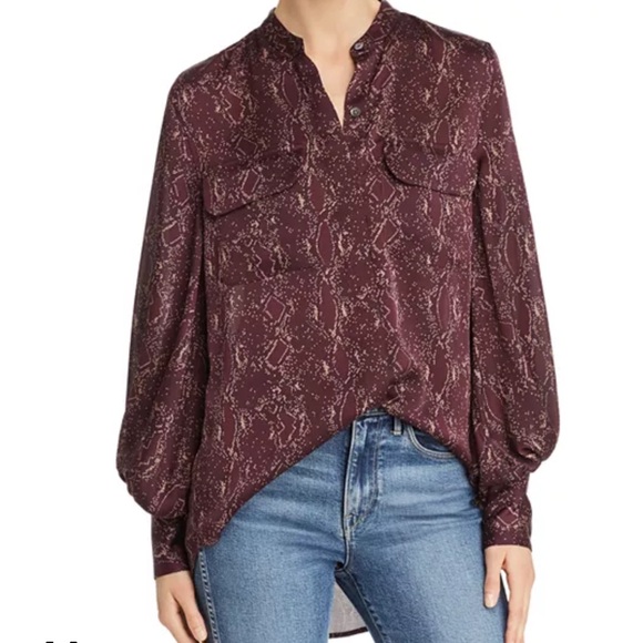Equipment | Tops | Equipment Nwt Helaine Python Print Eggplant Plum ...